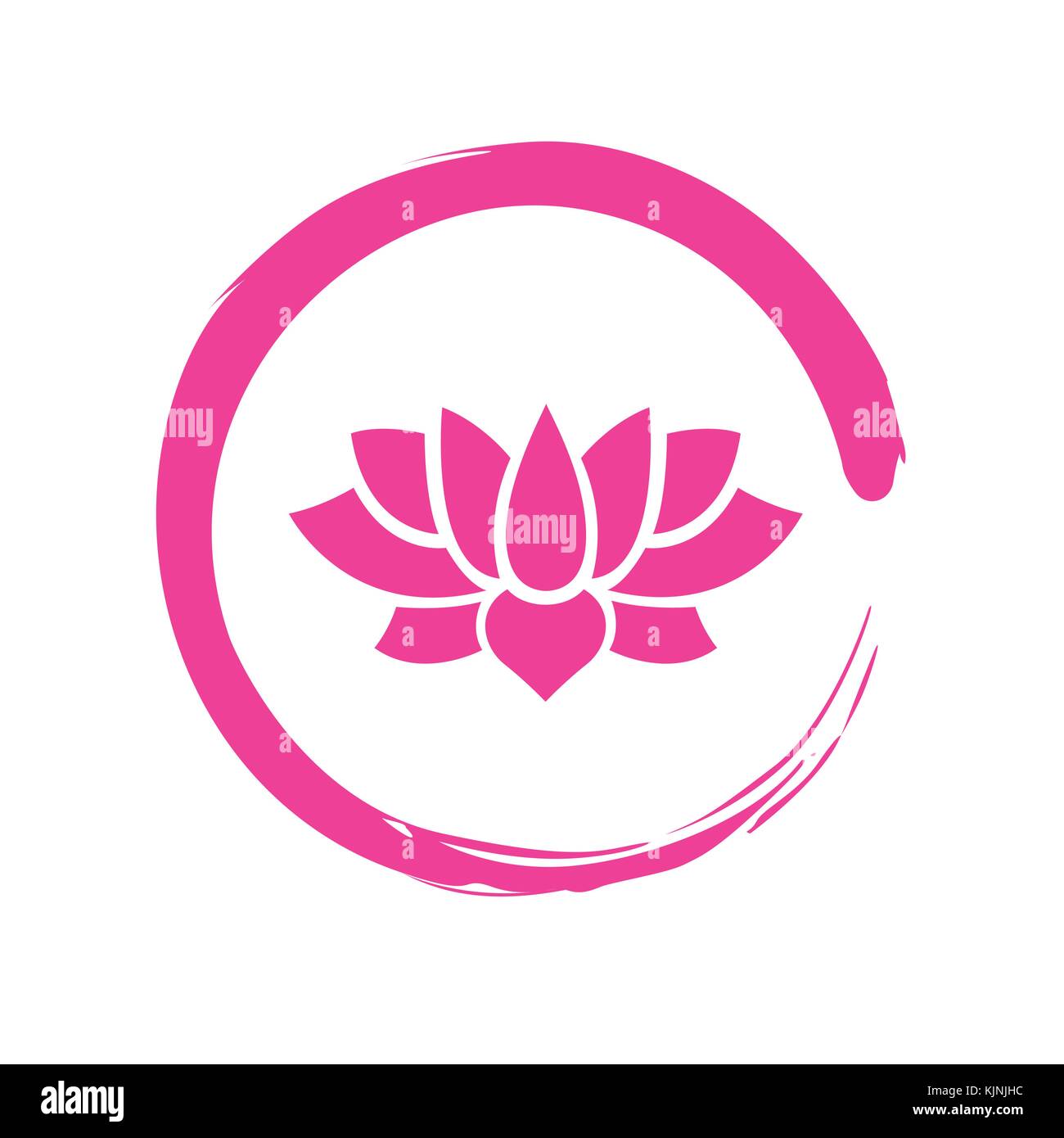 Lotus Flower Yoga Enso Zen. Logo Illustration Template Stock Vector ...