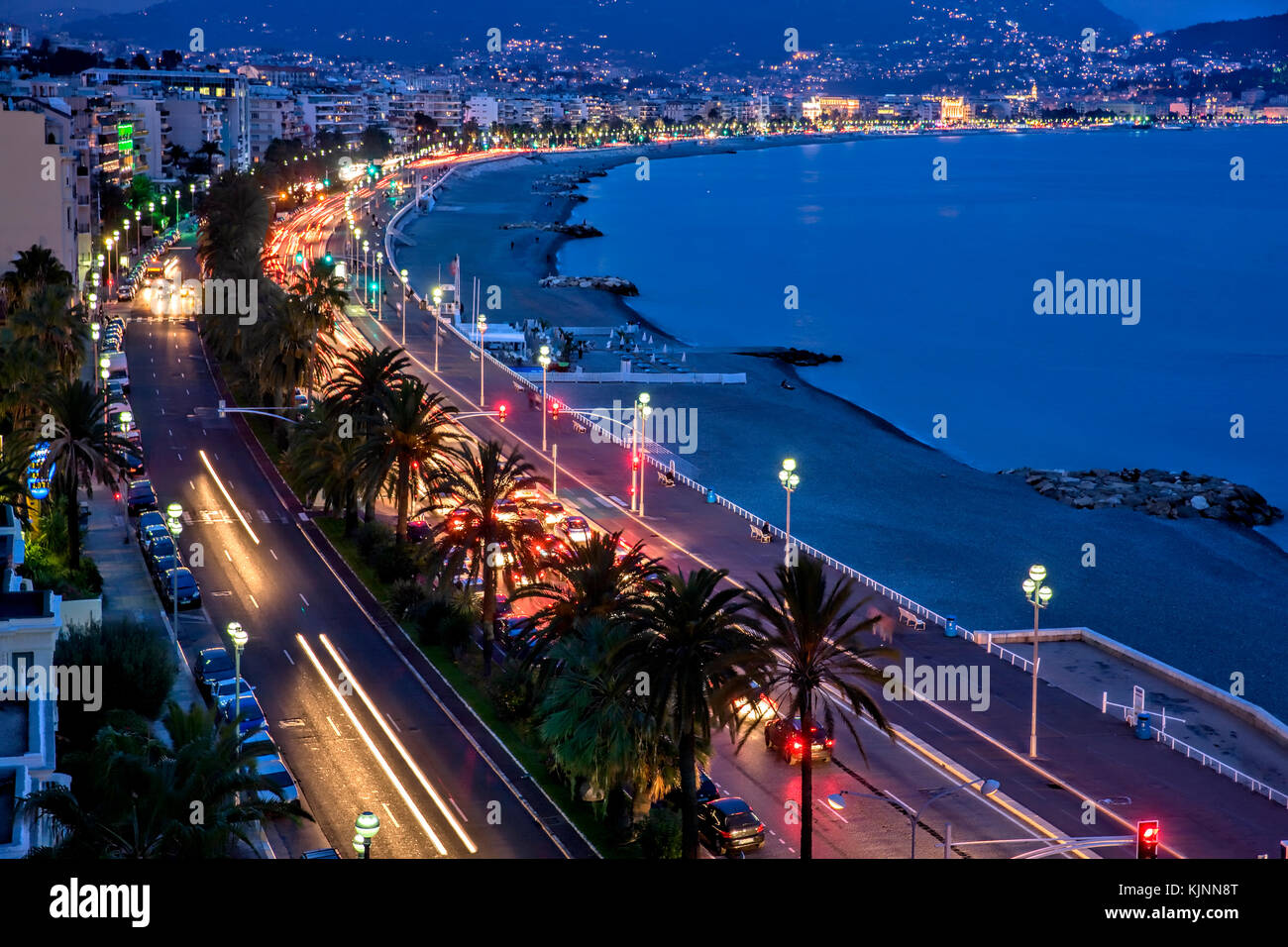 Promenade des Anglais at night Stock Photo - Alamy