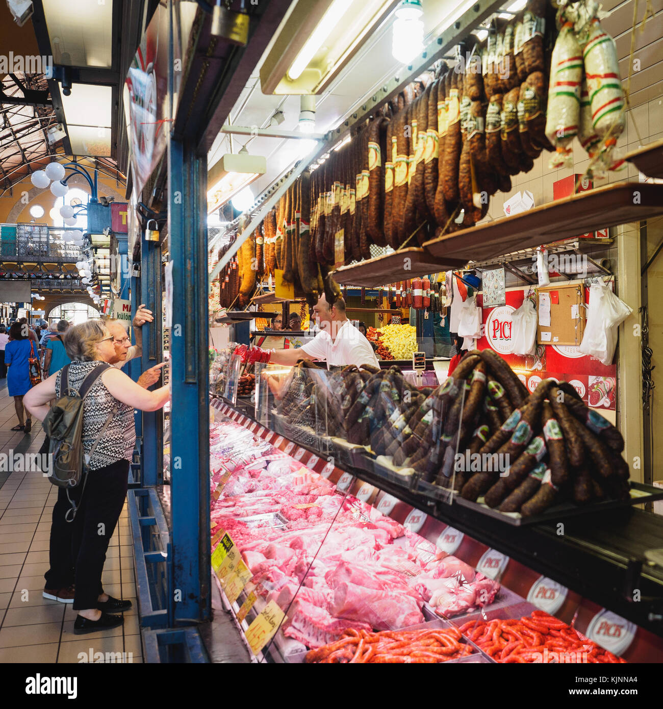 Meat stall central market hall hi-res stock photography and images - Alamy
