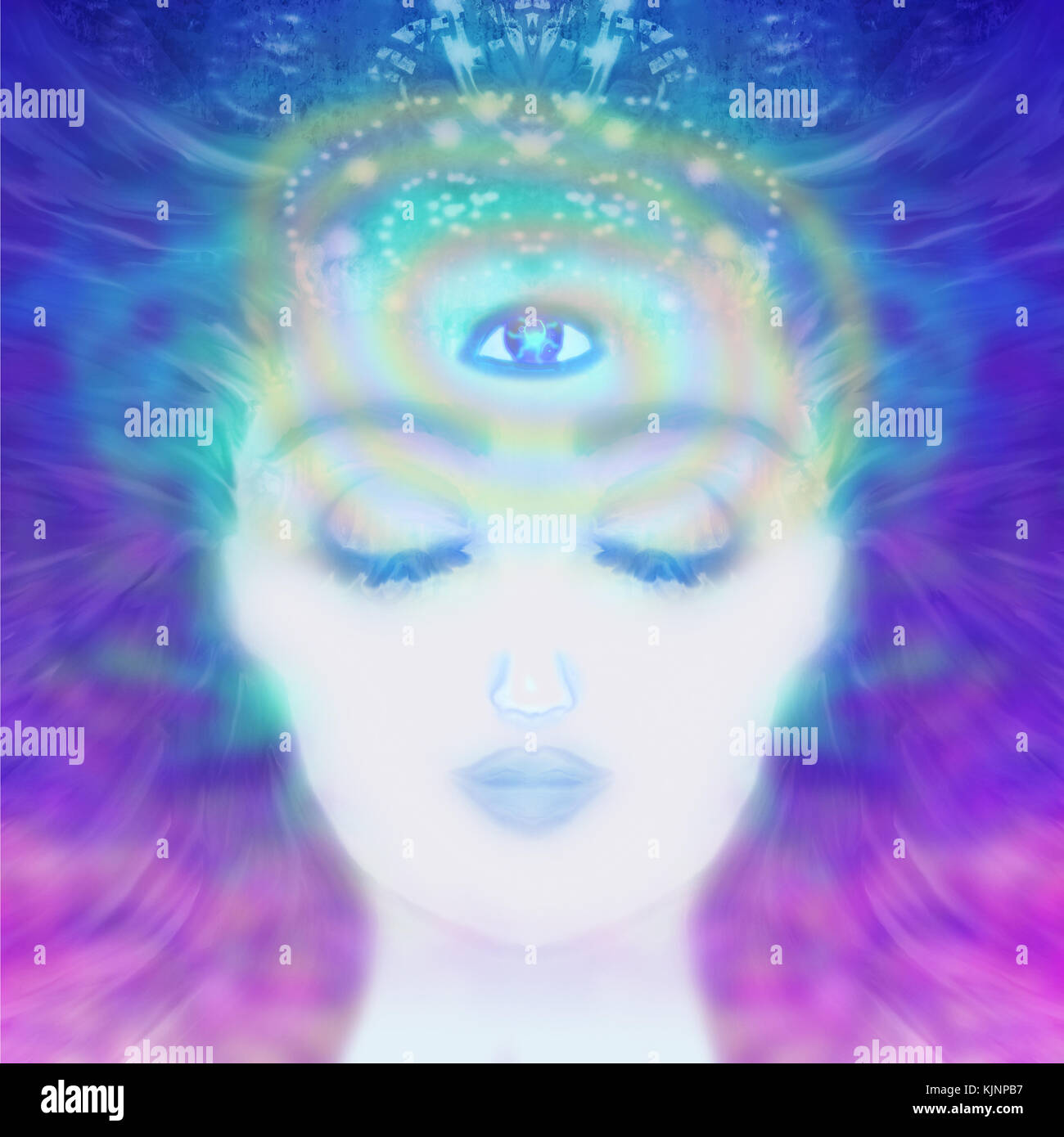 Woman with third eye, psychic supernatural senses Stock Photo - Alamy
