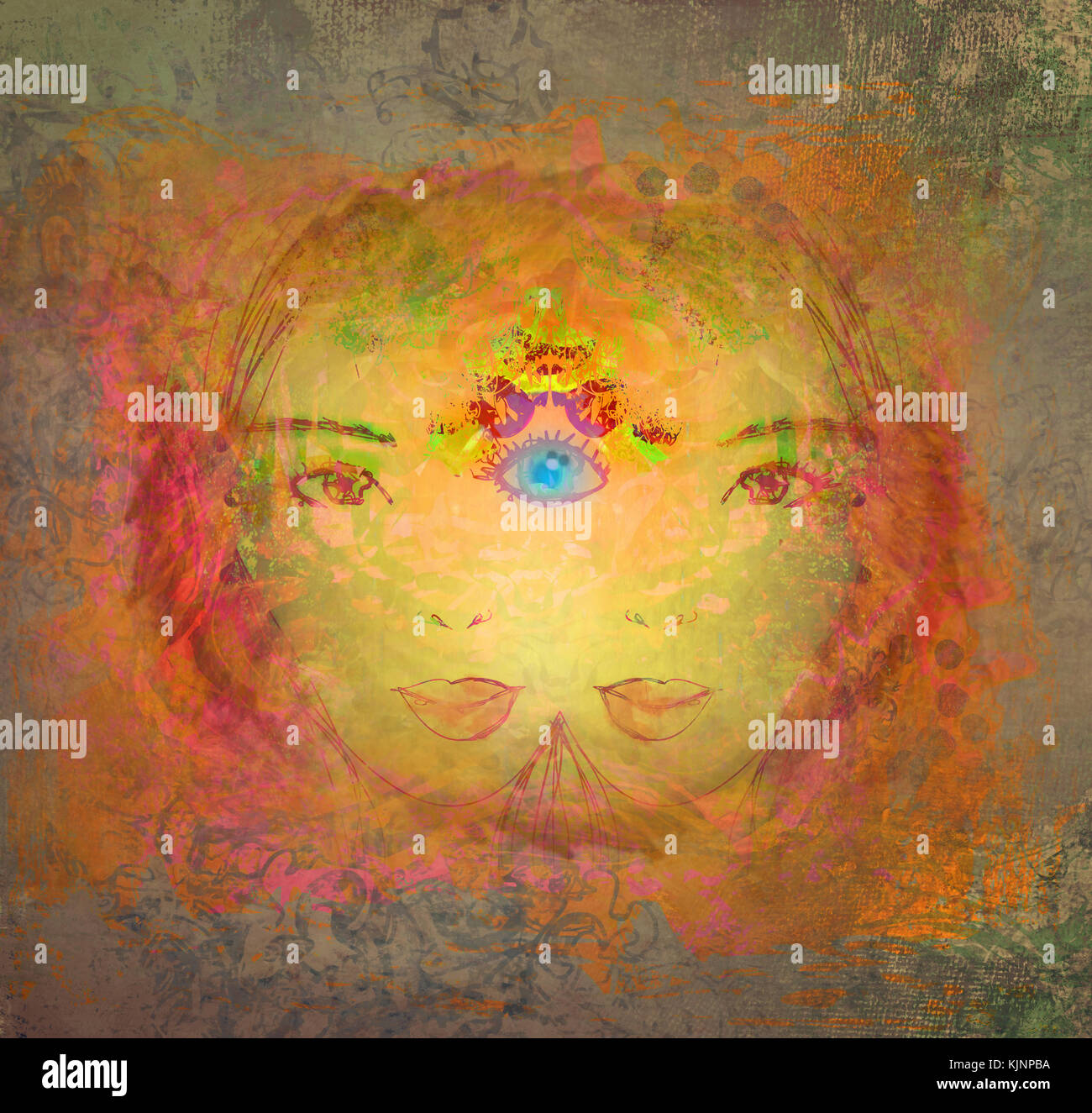 Woman with third eye, psychic supernatural senses Stock Photo - Alamy