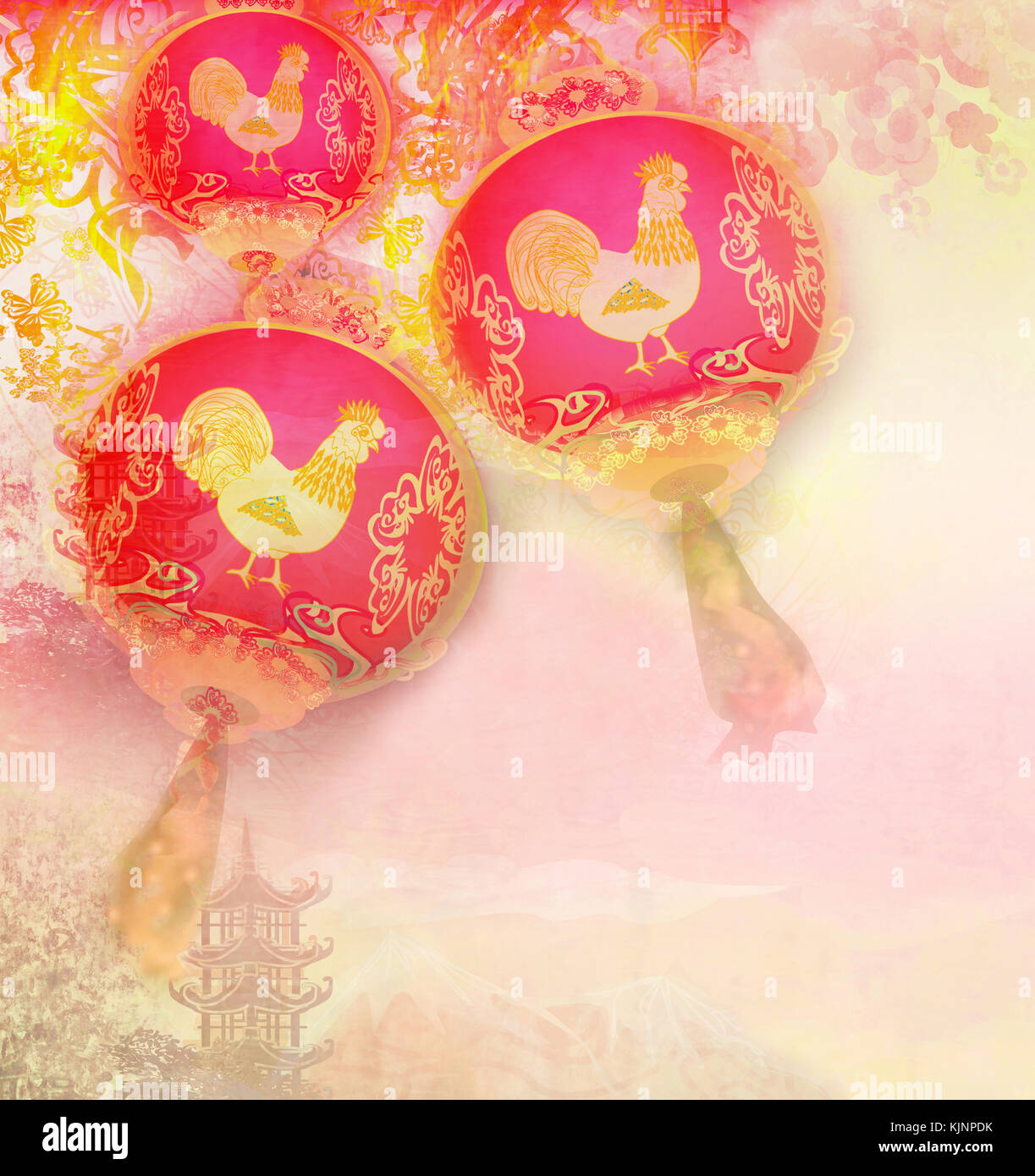 year of rooster design for Chinese New Year celebration Stock Photo - Alamy