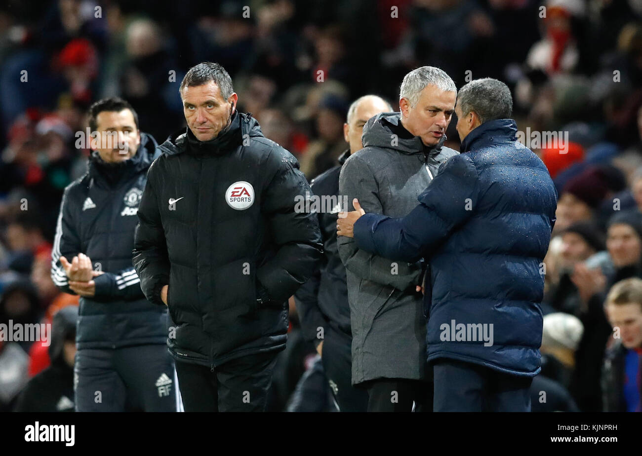 Manchester United manager Jose Mourinho and Brighton & Hove Albion ...