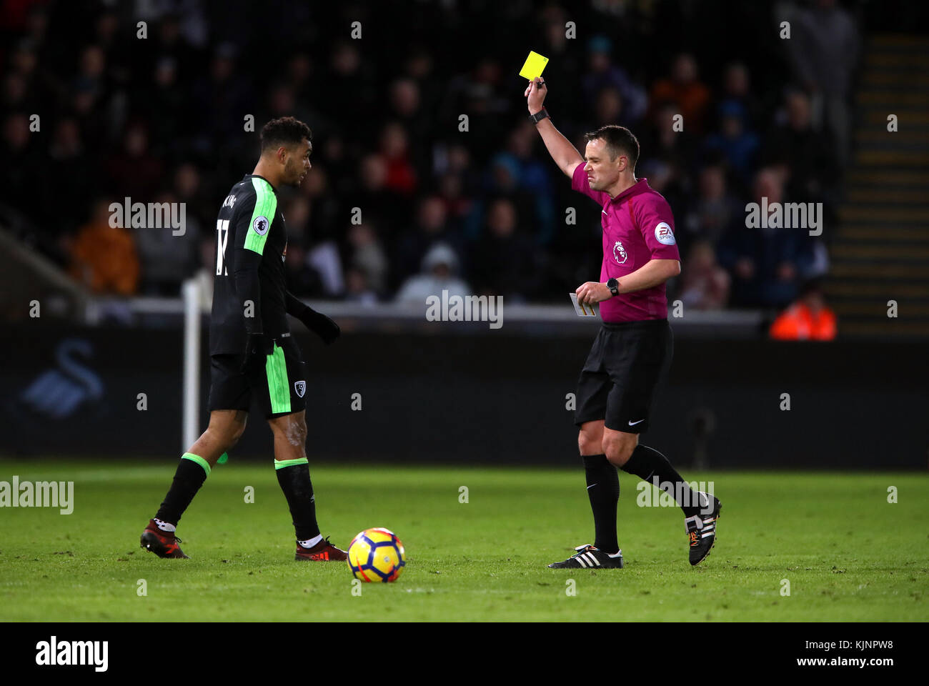 Referee stuart attwell during premier hi-res stock photography and ...