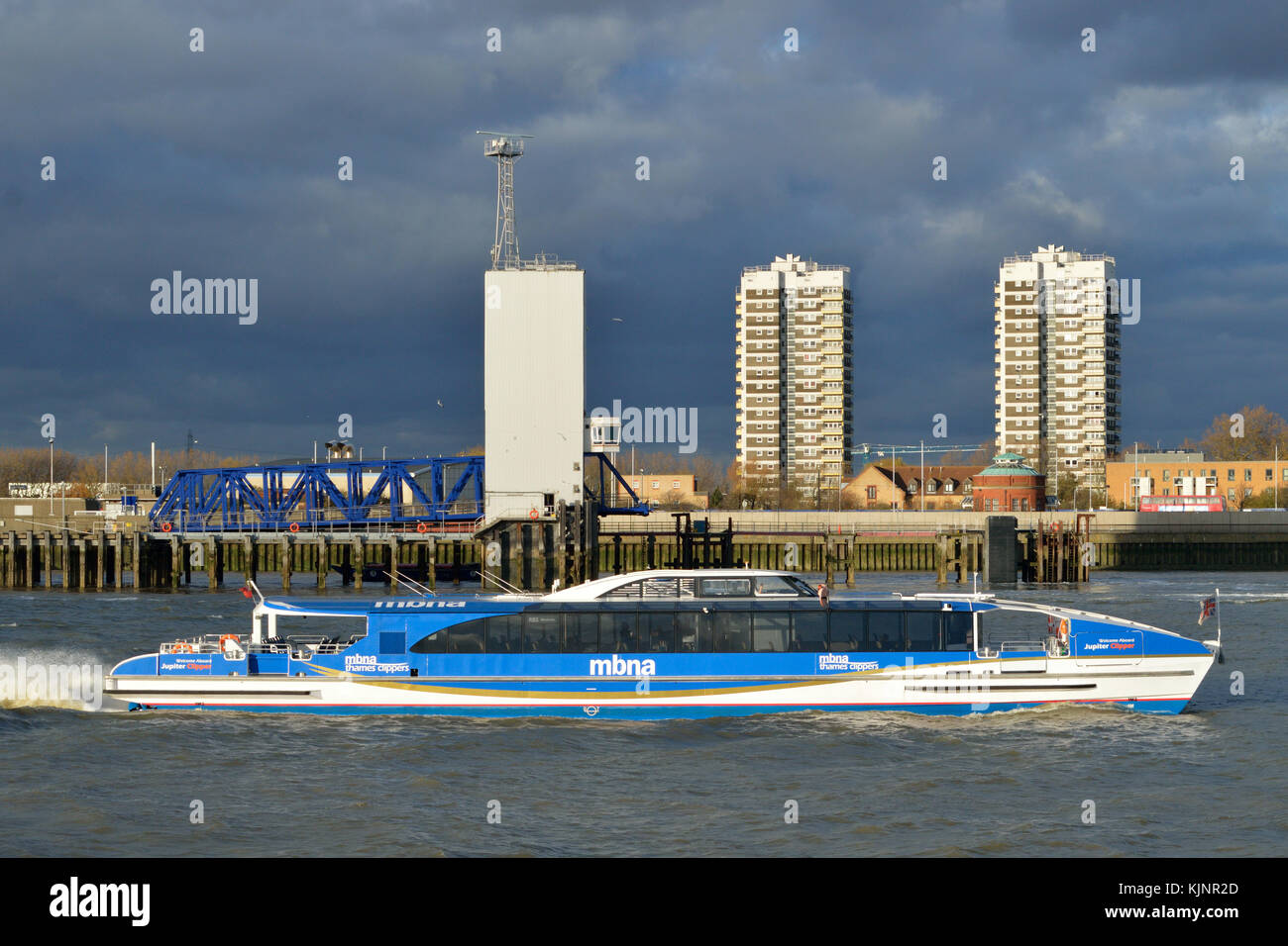 Jupiter Clipper part of the MBNA Thames Clippers fleet operating river ...