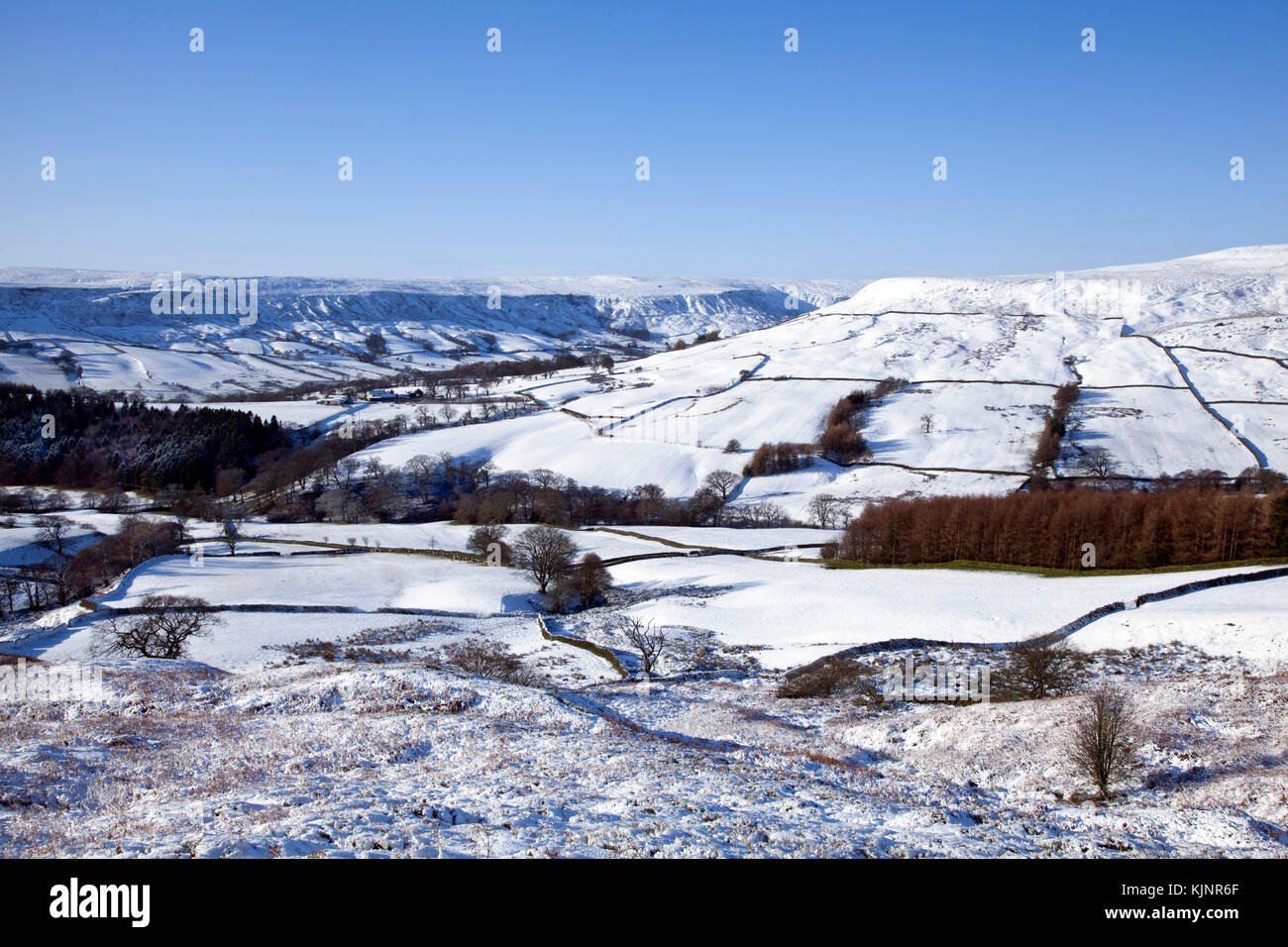 High Blakey Moor above Farndale in winter North York Moors national ...