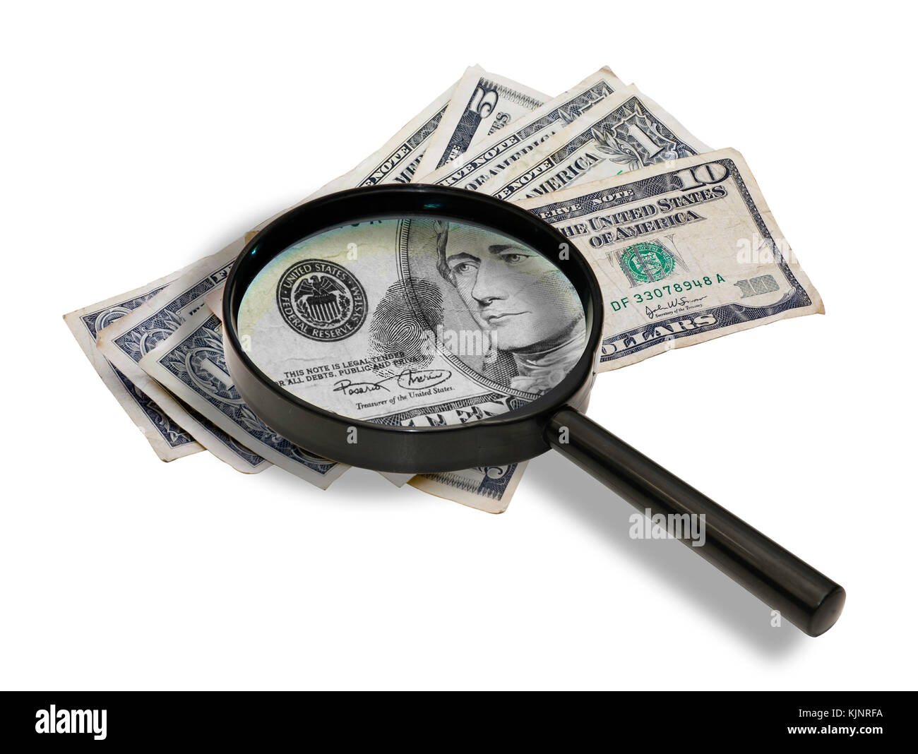 Pile of money with a mysterious fingerprint on it Stock Photo - Alamy