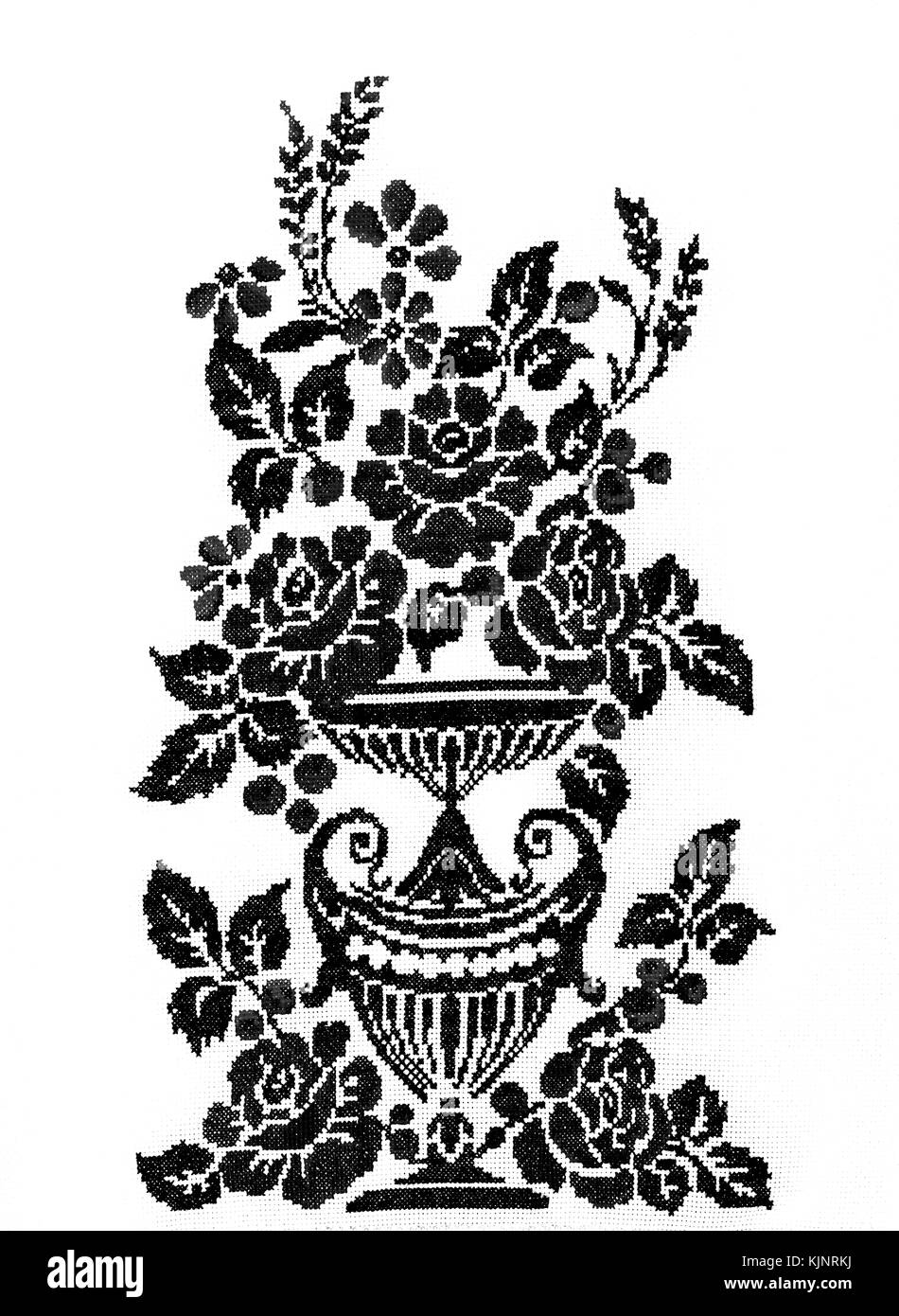 Folk art floral Black and White Stock Photos & Images - Alamy