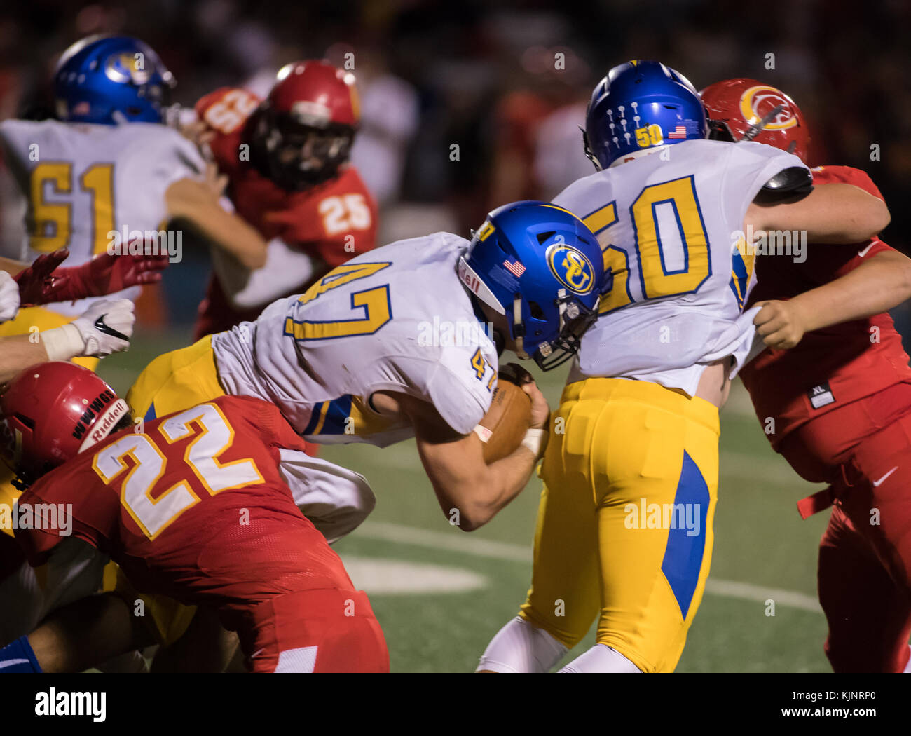 Football action with Sutter vs. Chico High School in Chico, California ...
