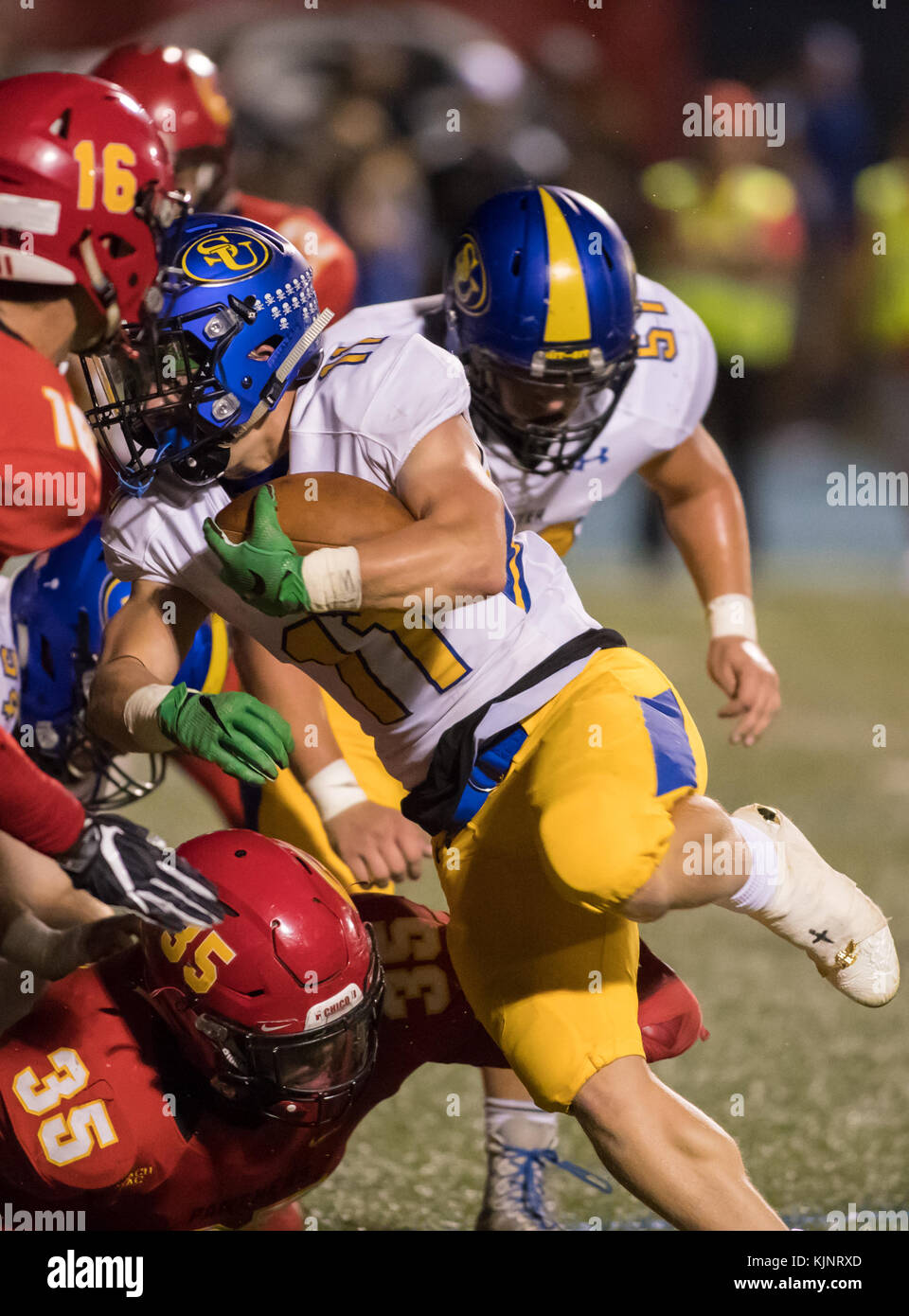 Football action with Sutter vs. Chico High School in Chico, California ...