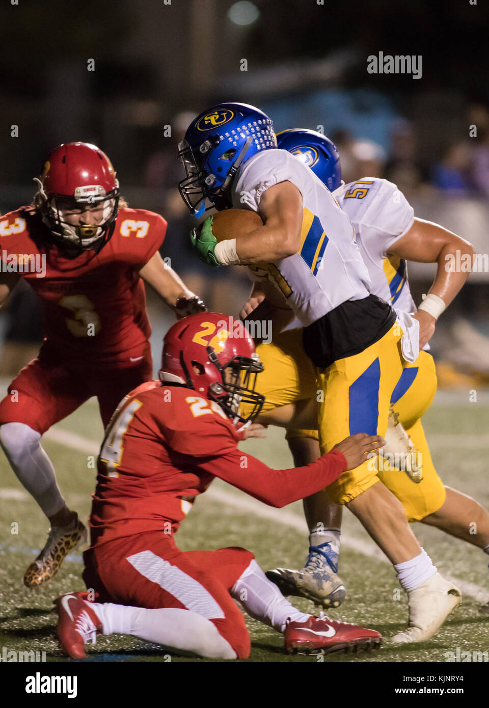 Football action with Sutter vs. Chico High School in Chico, California ...