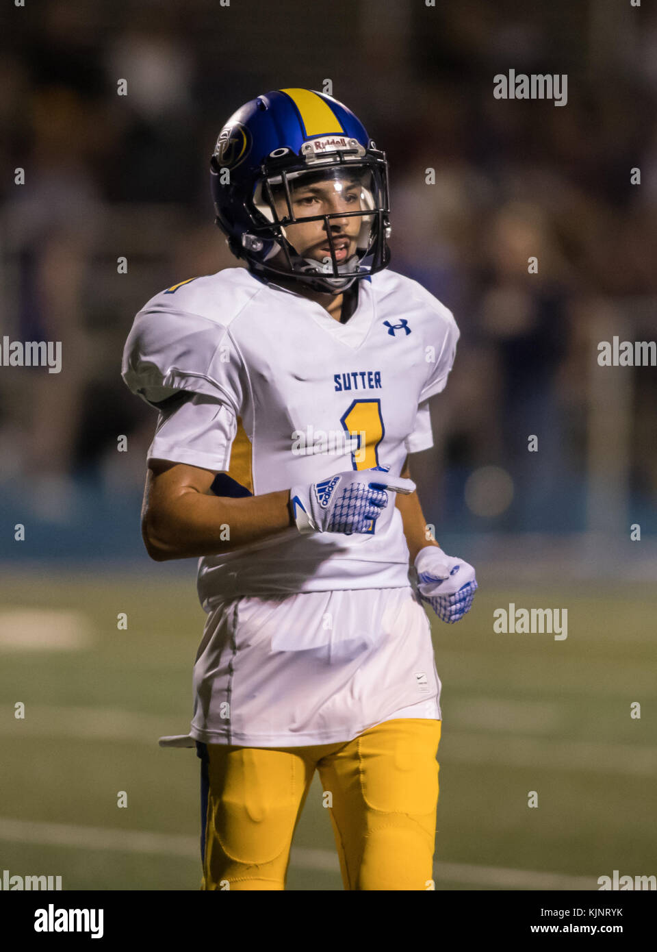 Football action with Sutter vs. Chico High School in Chico, California ...