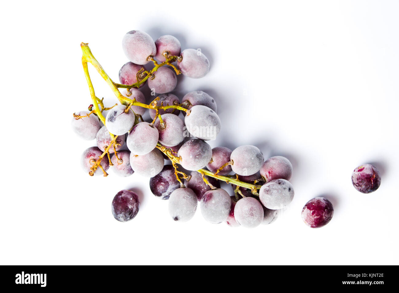 Frozen grapes cluster with ice on white background Stock Photo - Alamy