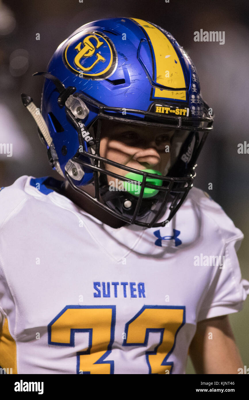 Football action with Sutter vs. Chico High School in Chico, California ...