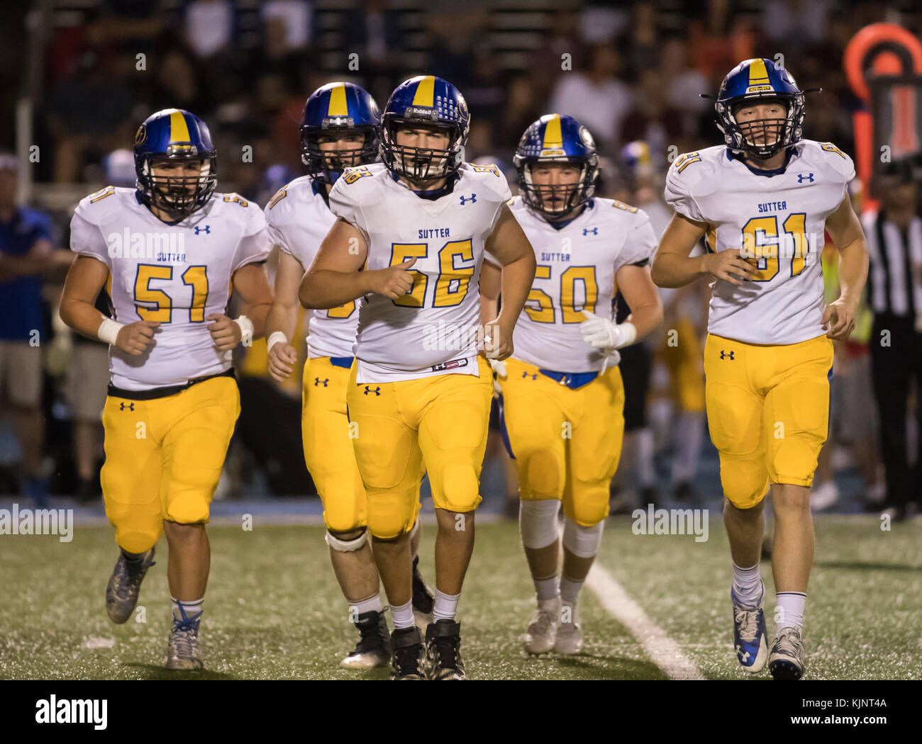 Football action with Sutter vs. Chico High School in Chico, California ...