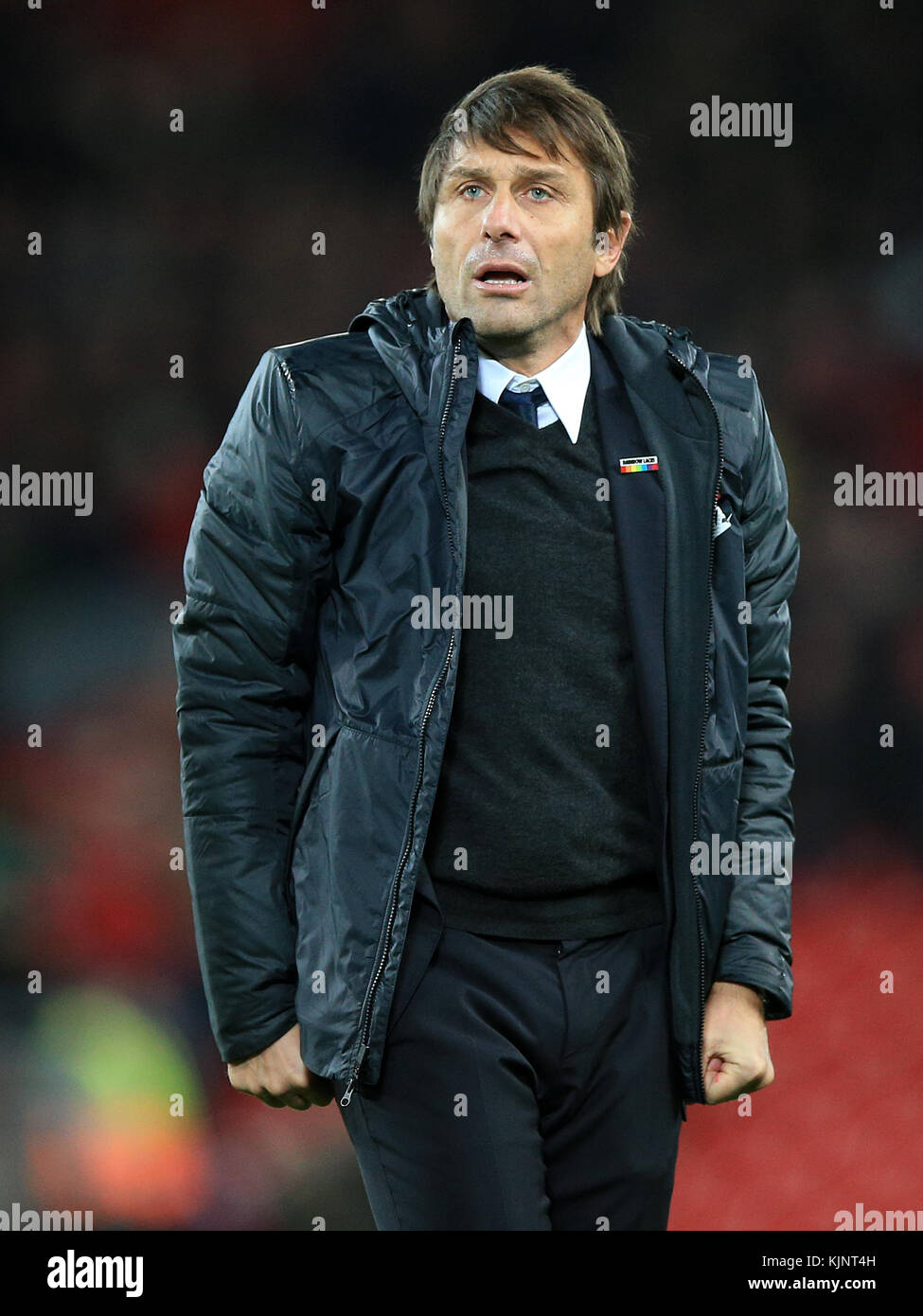 Chelsea manager Antonio Conte after the Premier League match at Anfield ...