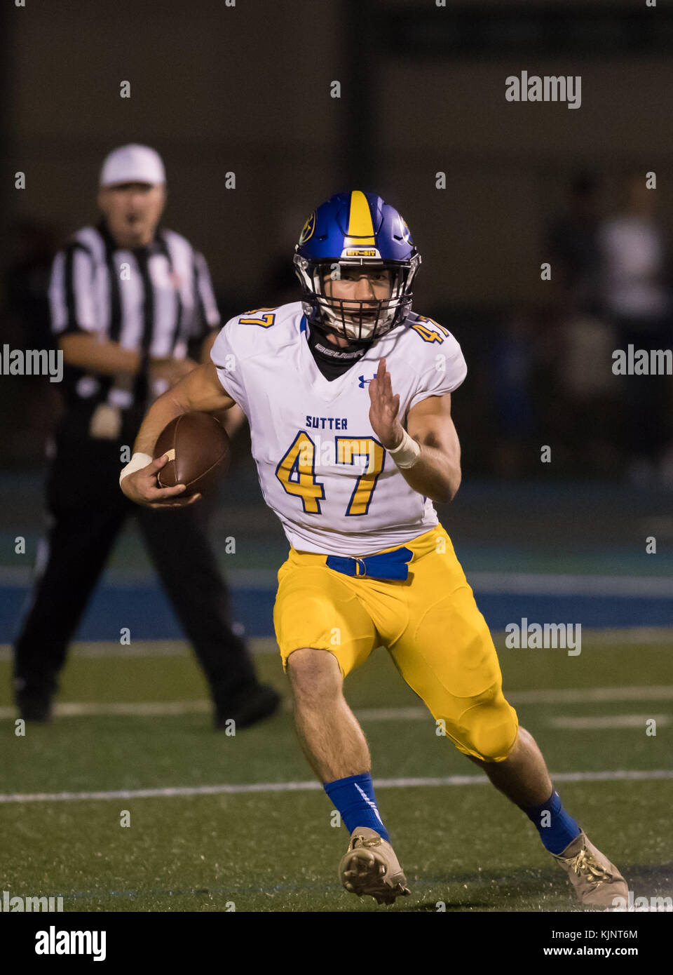 Football action with Sutter vs. Chico High School in Chico, California ...