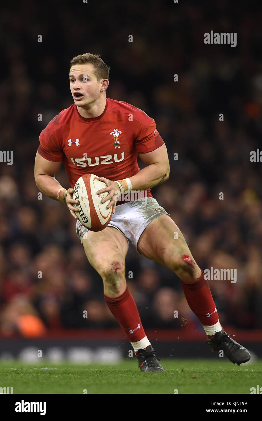 Wales' Hallam Amos during the Autumn International at the Principality ...
