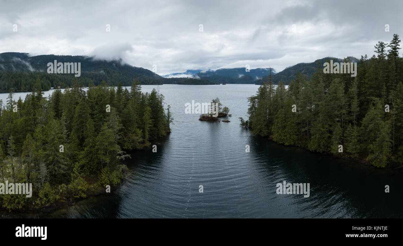 Aerial drone panoramic landscape view of Ruby Lake during a cloudy and ...
