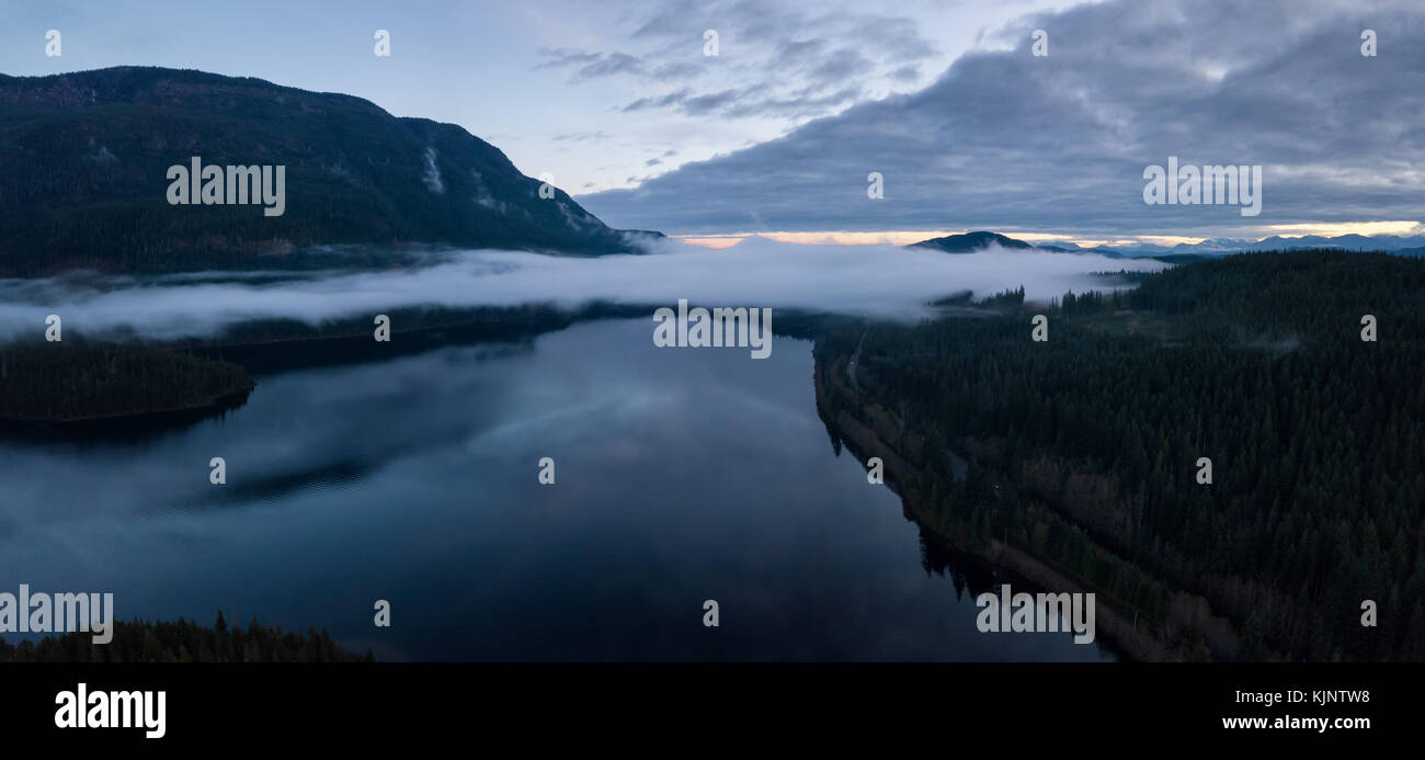 Aerial drone panoramic landscape view of a beautiful Canadian Landscape ...