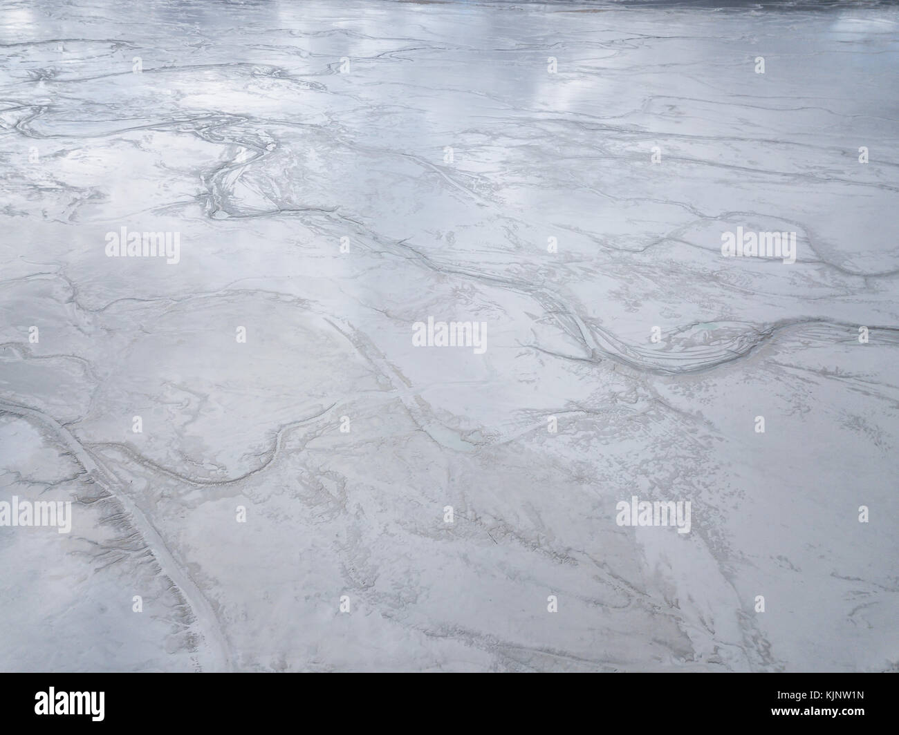 Aerial view of Copper Mine Tailing pond in the interior British ...