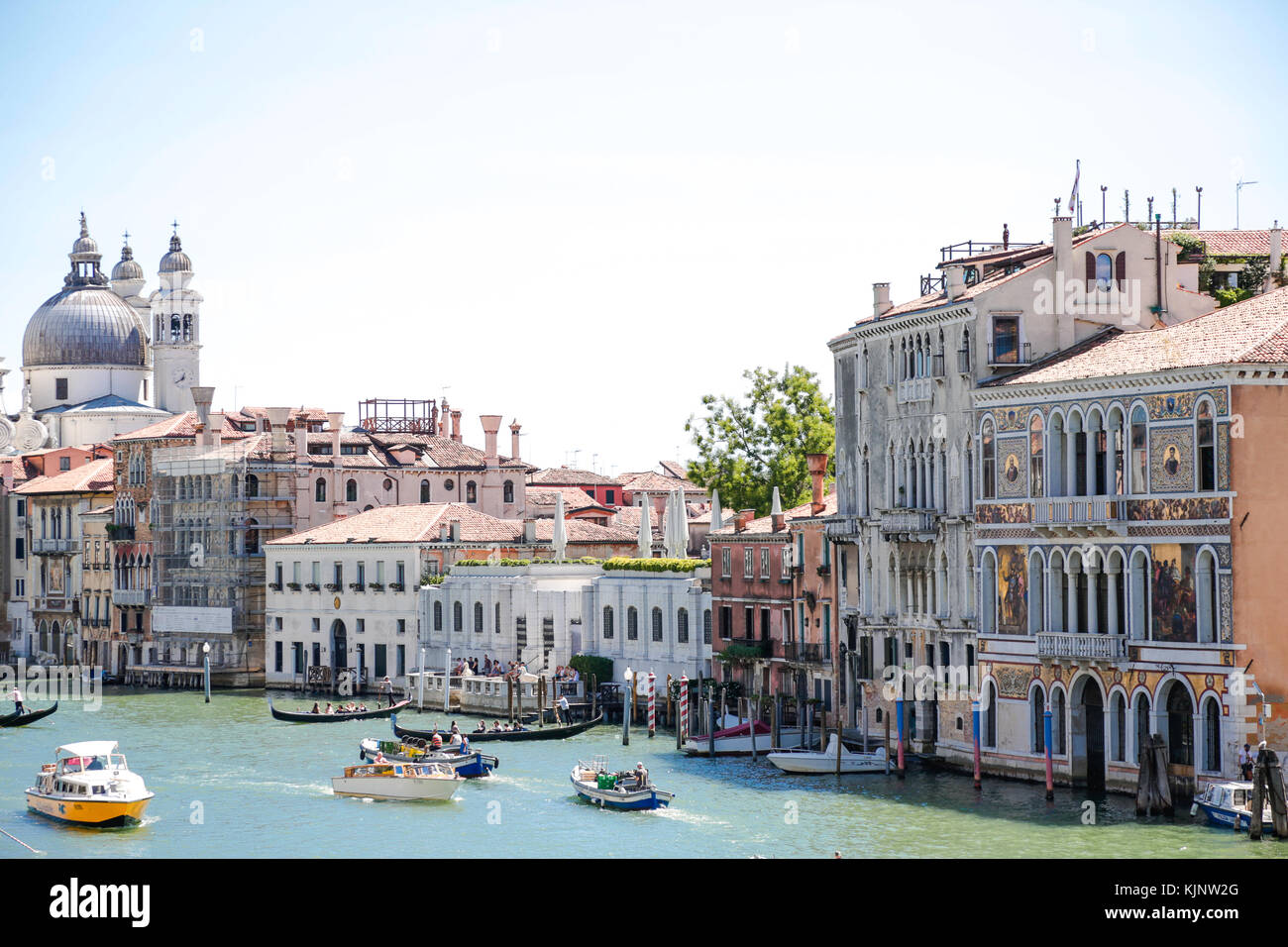 Venice, Italy: landscapes of main monuments and colorful facades with ...