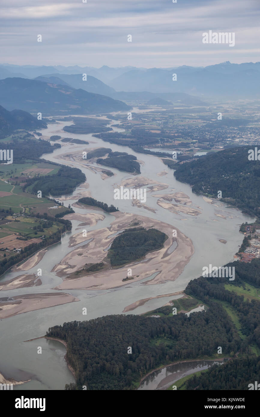 Aerial landscape view of Chilliwack, East of Vancouver, British ...