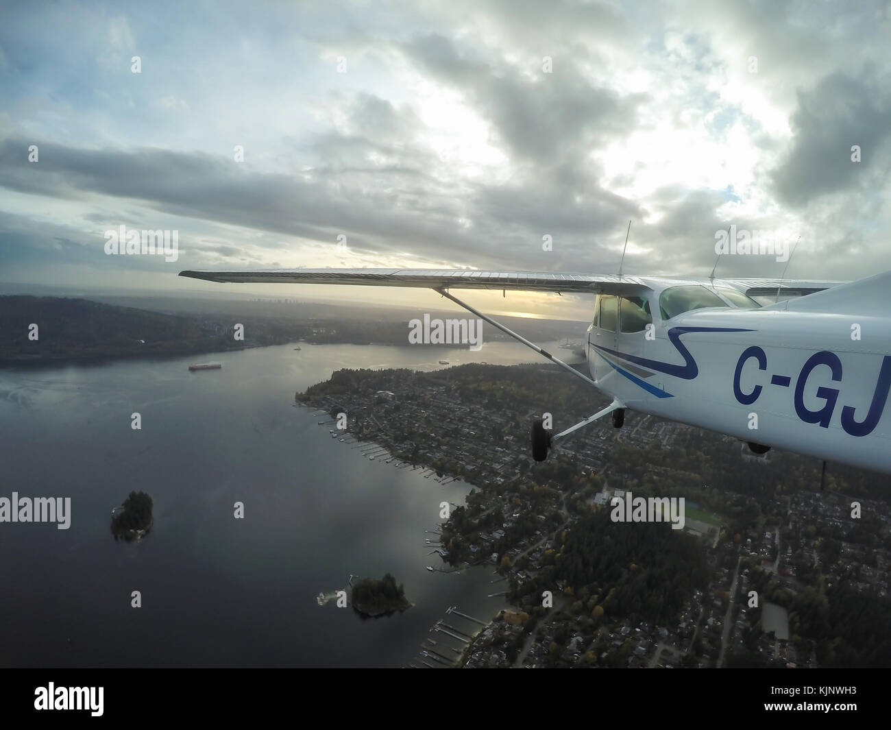 Vancouver, British Columbia, Canada - October 22, 2017 - Small airplane ...