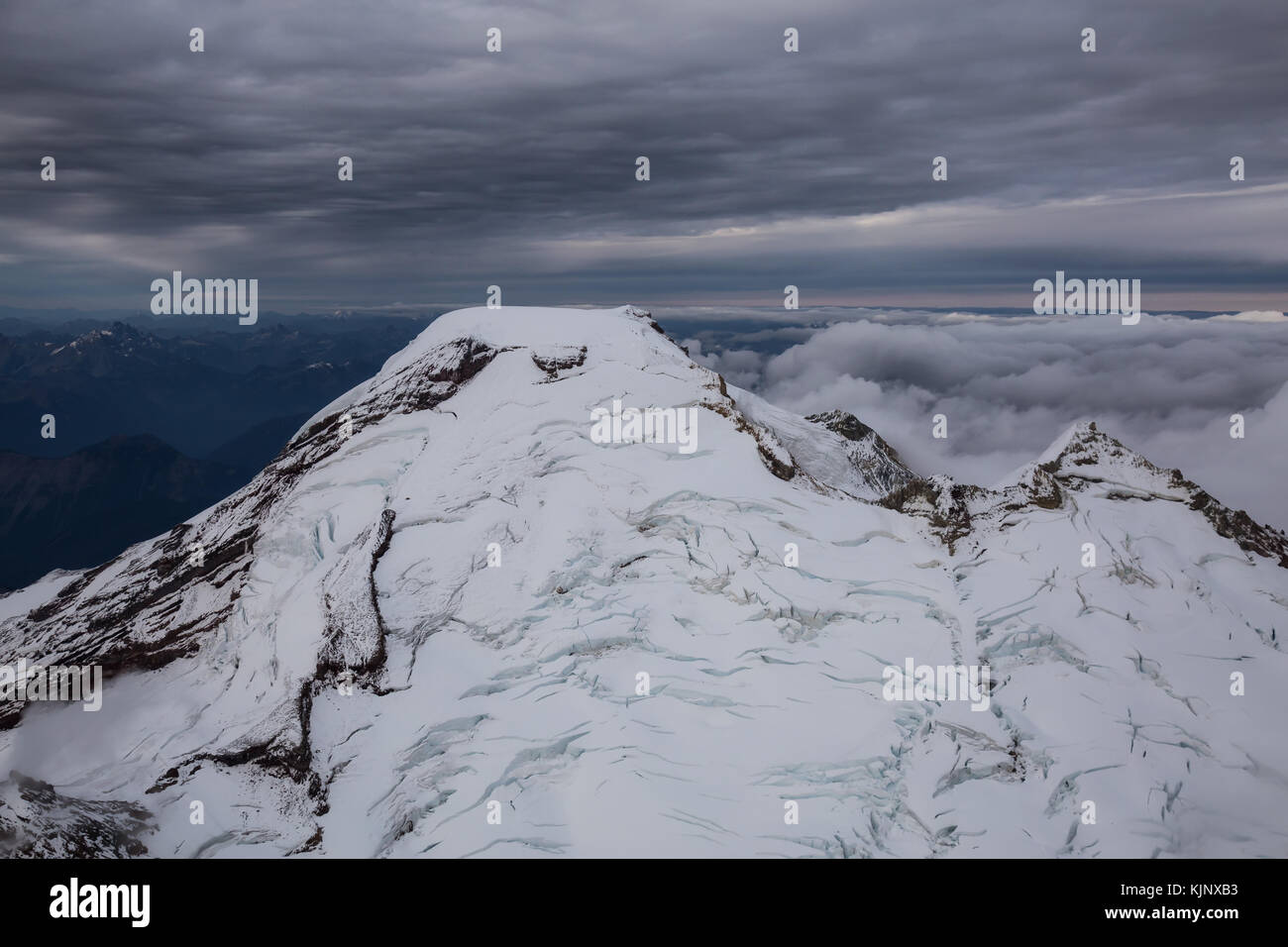 Aerial landscape view of a spectacular landmark, Mount Baker, located ...