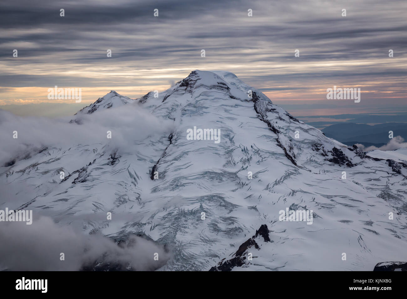 Aerial landscape view looking down from a spectacular landmark, Mount ...
