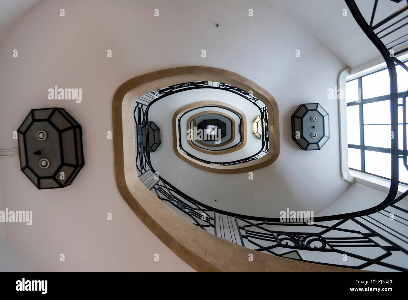 Modernist helicoidal staircase in Bordeaux Stock Photo - Alamy