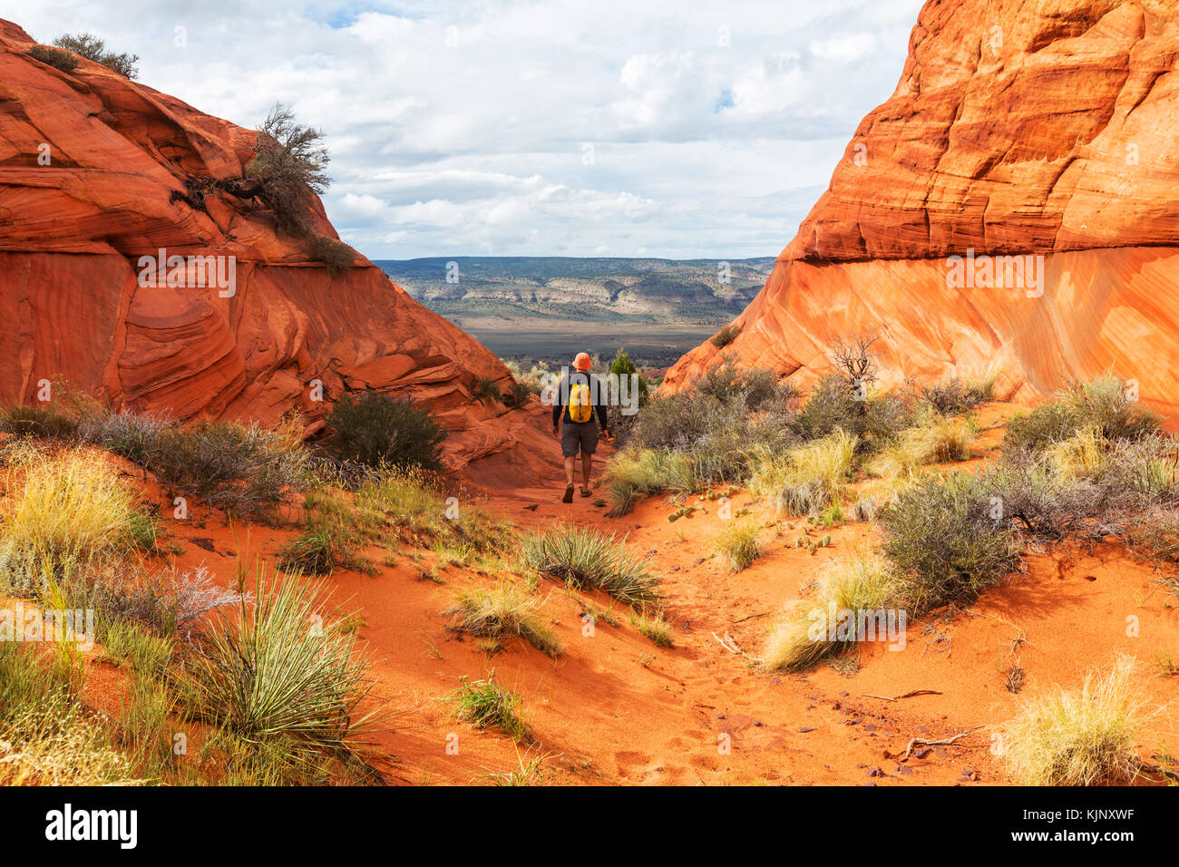 Hike in Utah mountains Stock Photo - Alamy