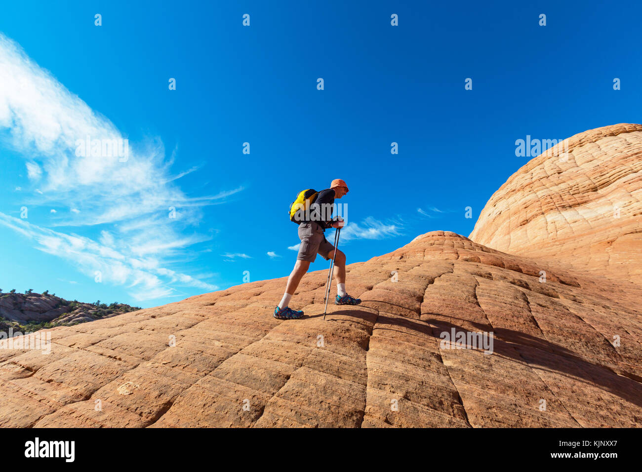 Hike in Utah mountains Stock Photo - Alamy