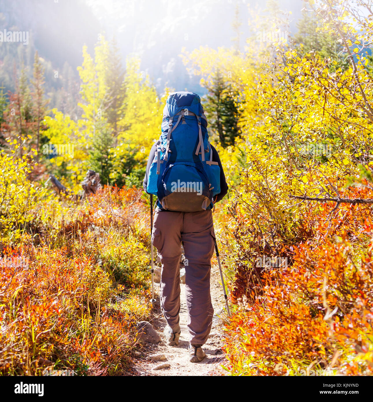 Hike in autumn mountains Stock Photo - Alamy