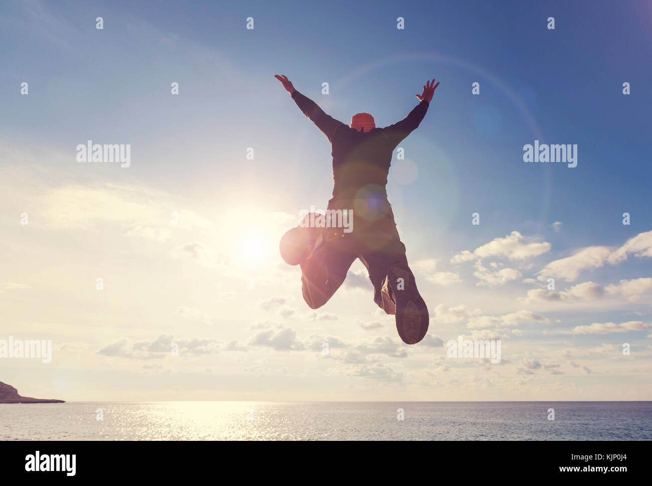 Jumping man, close up shot Stock Photo - Alamy