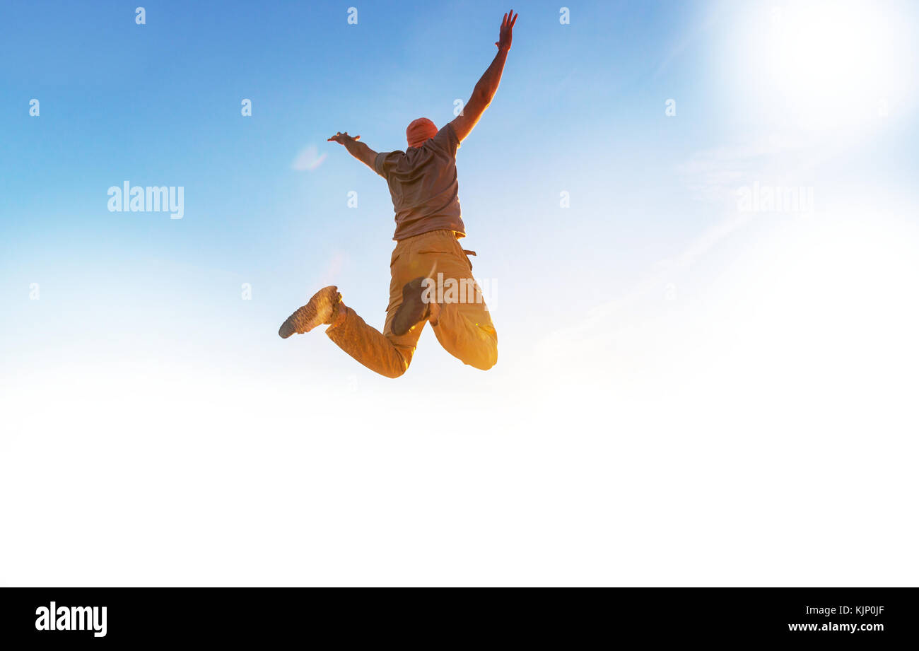 Jumping man, close up shot Stock Photo - Alamy
