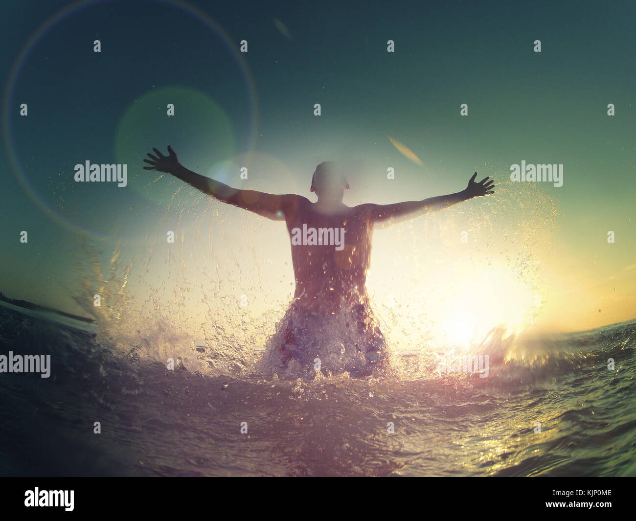 happy man in ocean Stock Photo - Alamy