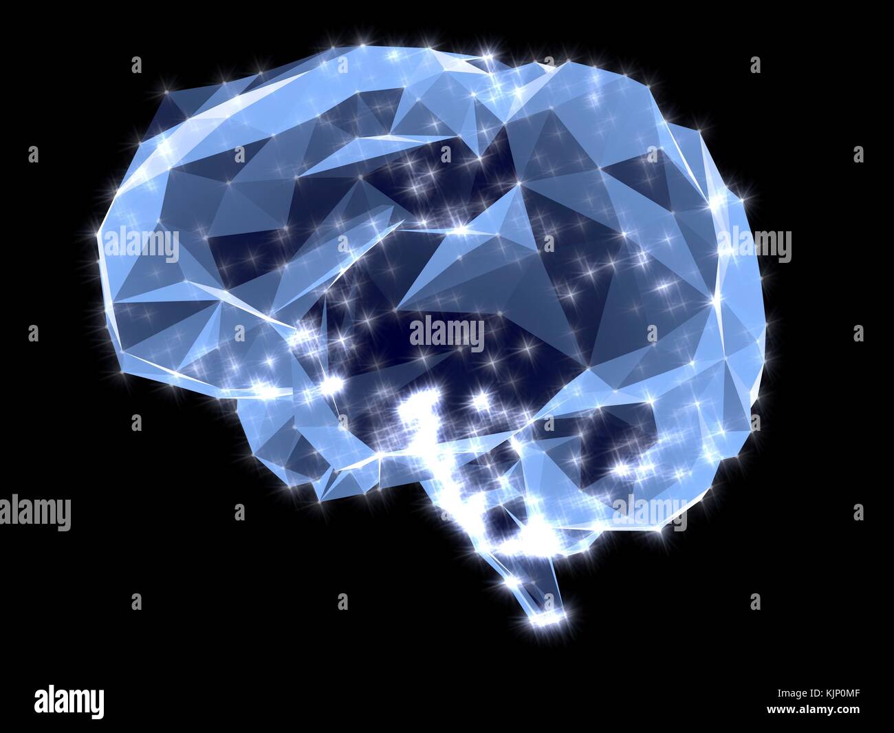 Neural network. Computer illustration of the brain's neural network ...