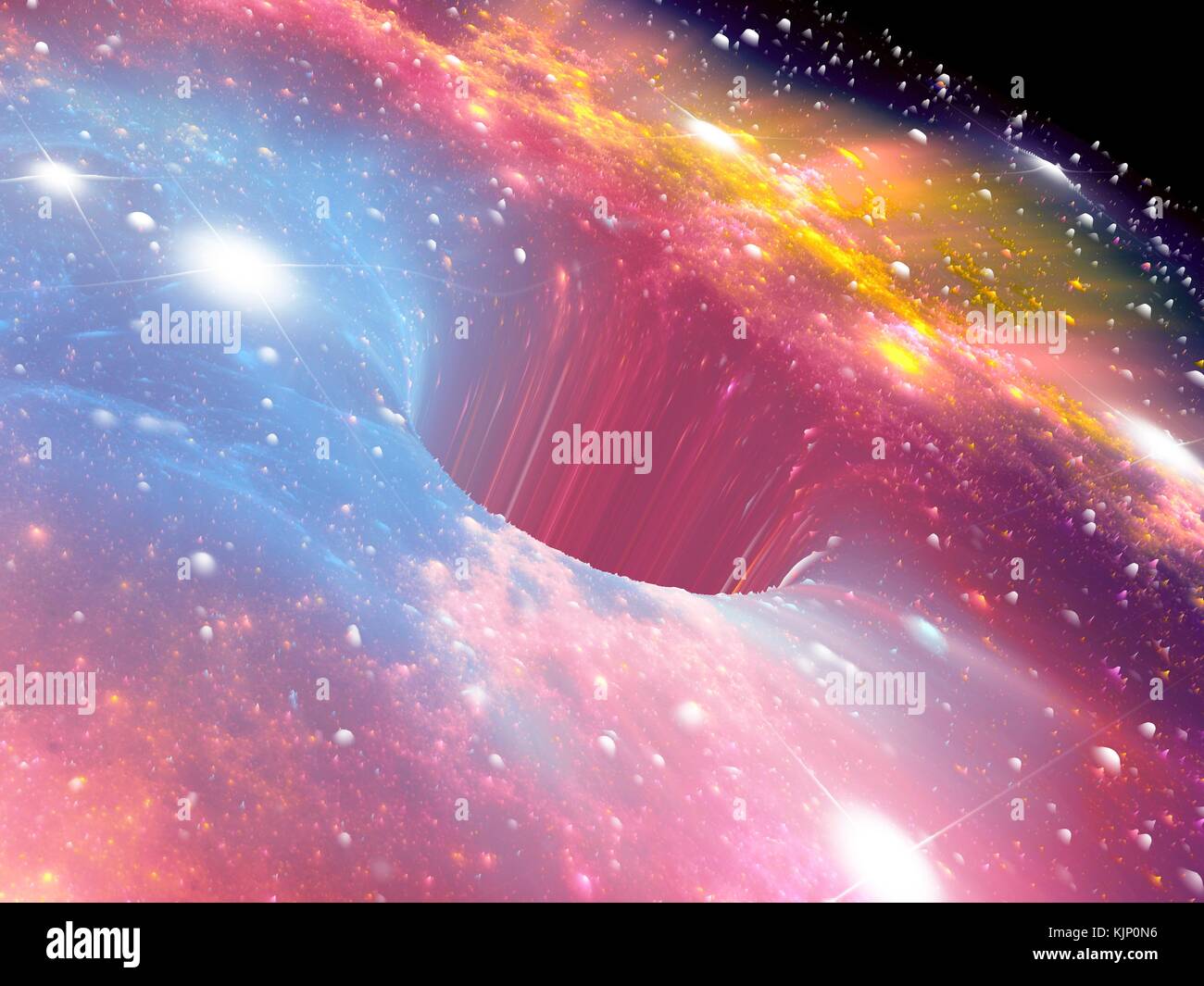Computer illustration of a black hole. A black hole is an object so ...