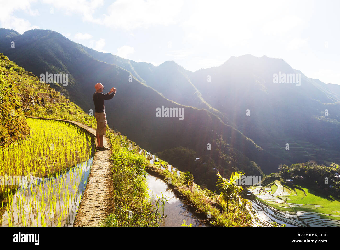 Beautiful Green Rice terraces in the Philippines. Rice cultivation in ...