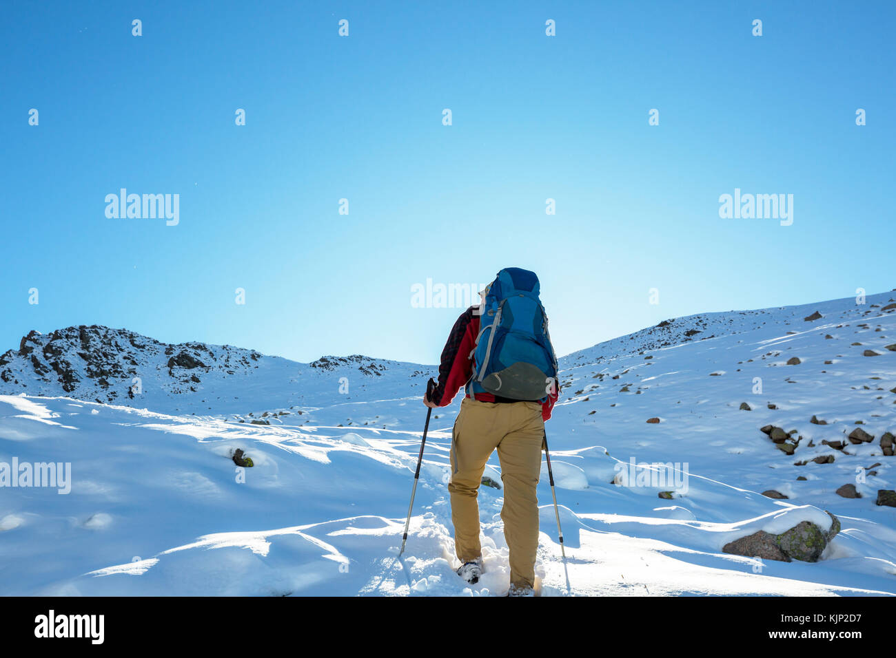 Hikers in the winter mountains Stock Photo - Alamy