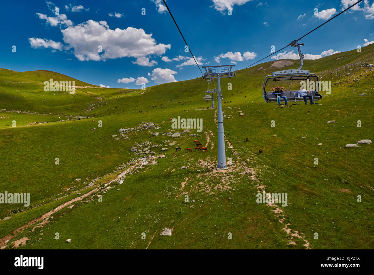 GODERDZI, ADJARA REGION, GEORGIA - 08 AUGUST 2017: New Cableway over ...