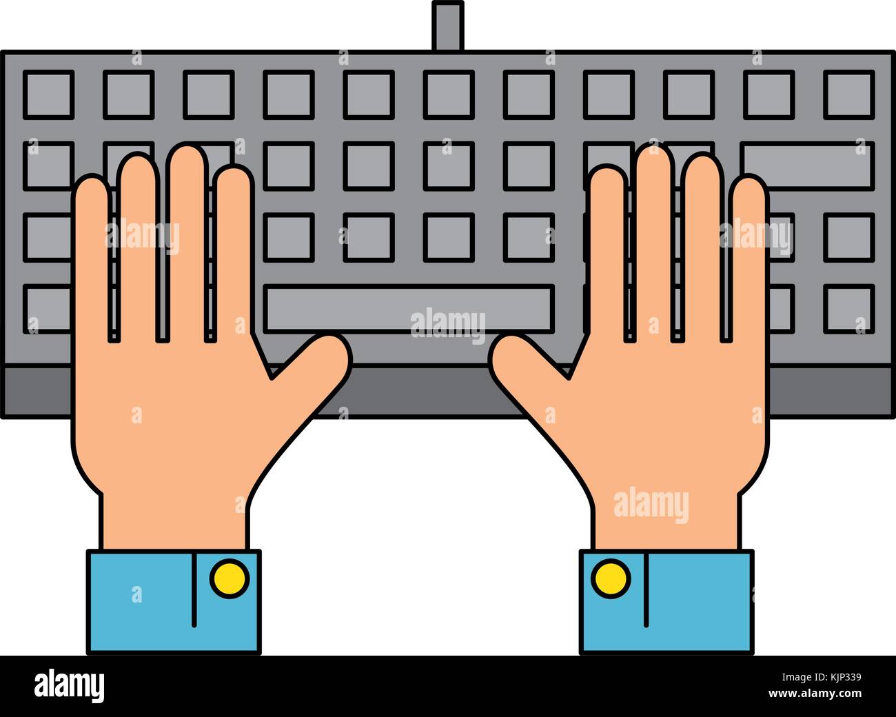 hands user with keyboard vector illustration design Stock Vector Image ...