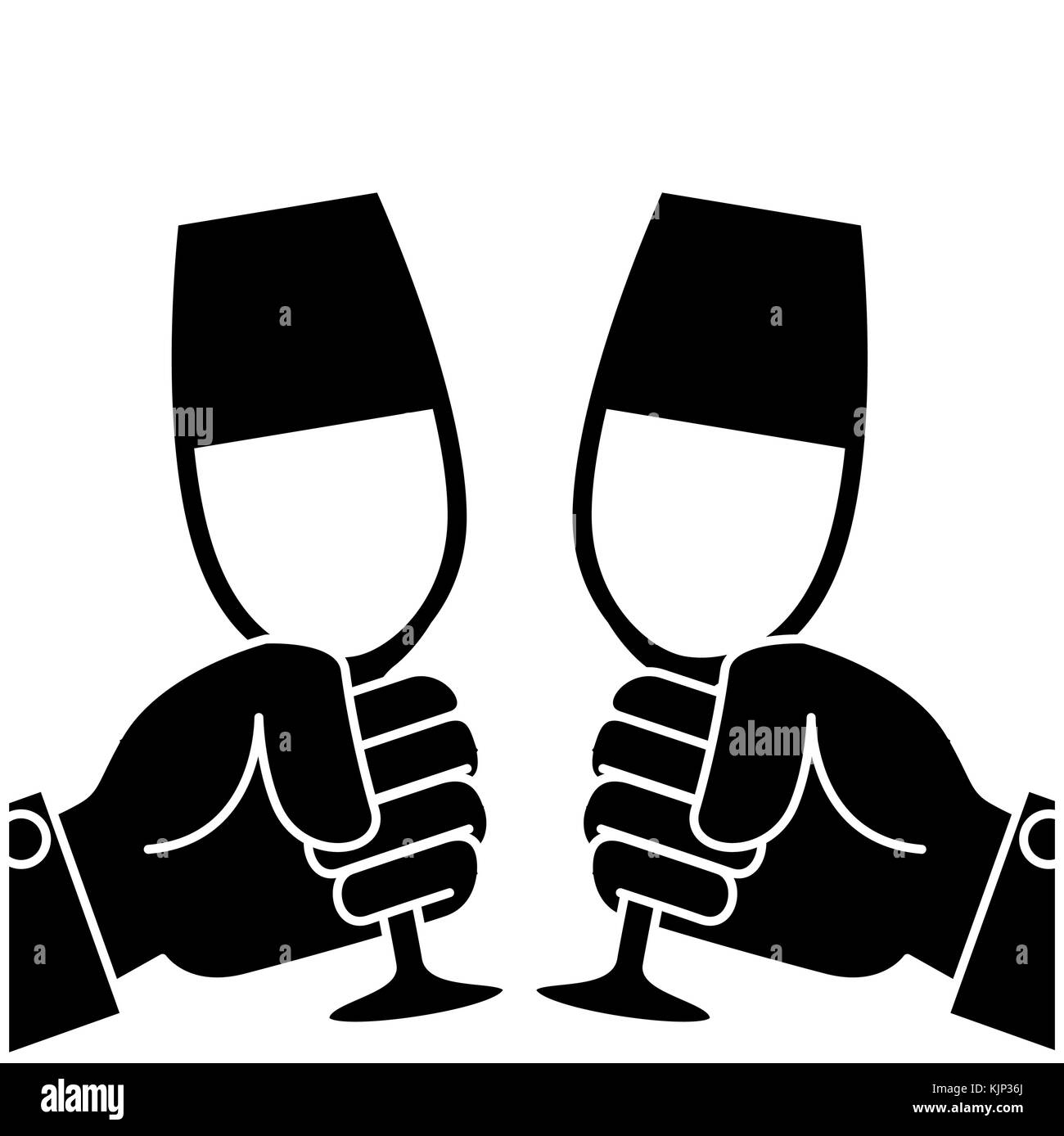 hands toasting with wine glasses vector illustration design Stock ...