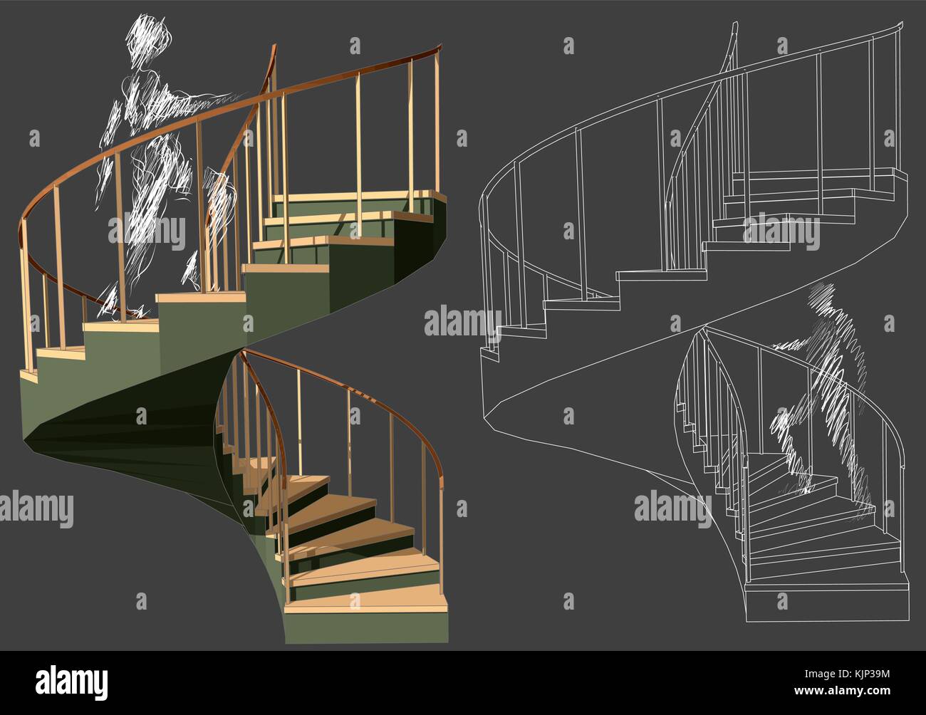 Figure going up stairs hi-res stock photography and images - Alamy