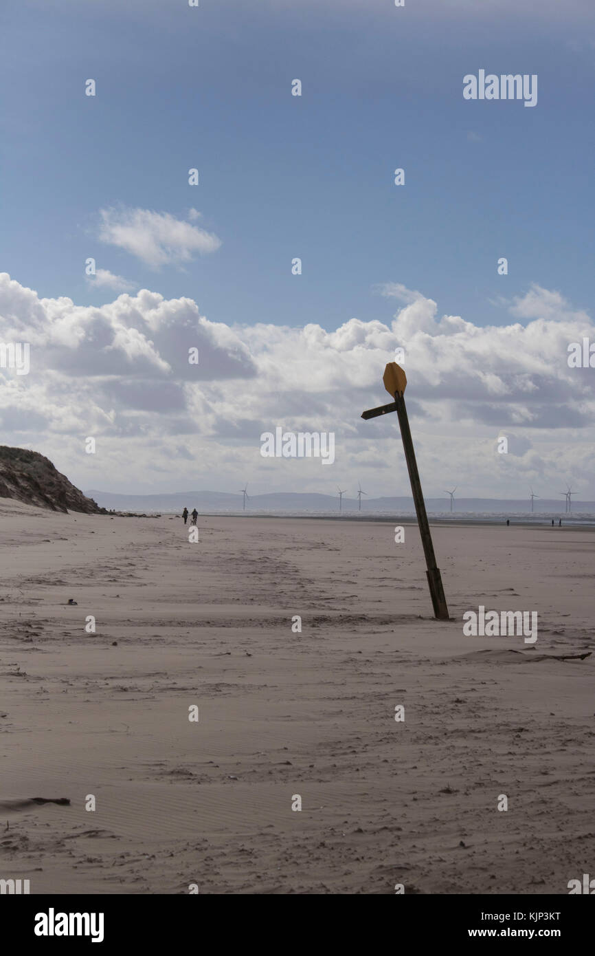 formby point sign post on beach Stock Photo - Alamy