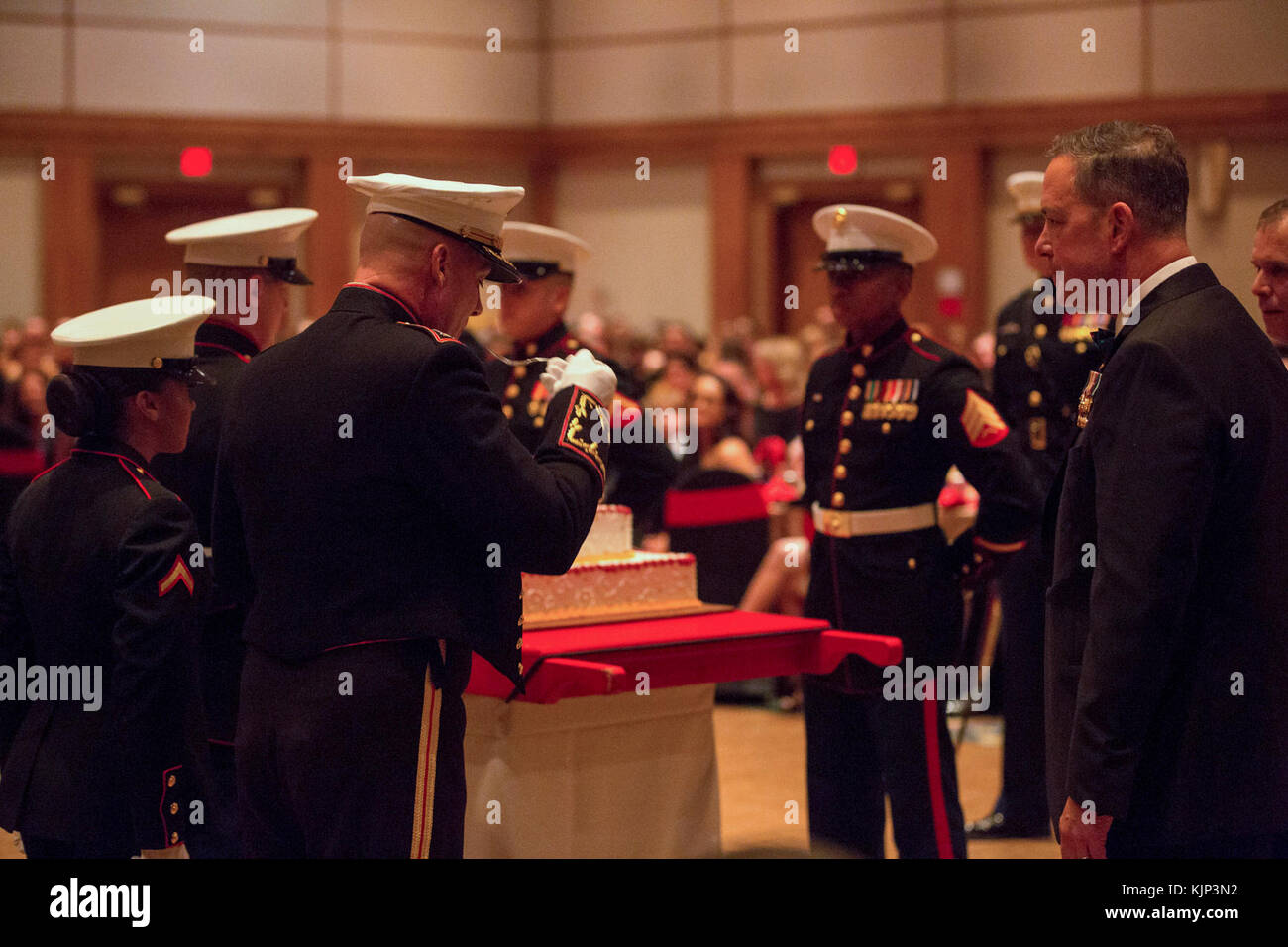 The oldest and youngest Marines at the 2nd Marine Aircraft Wing ball ...