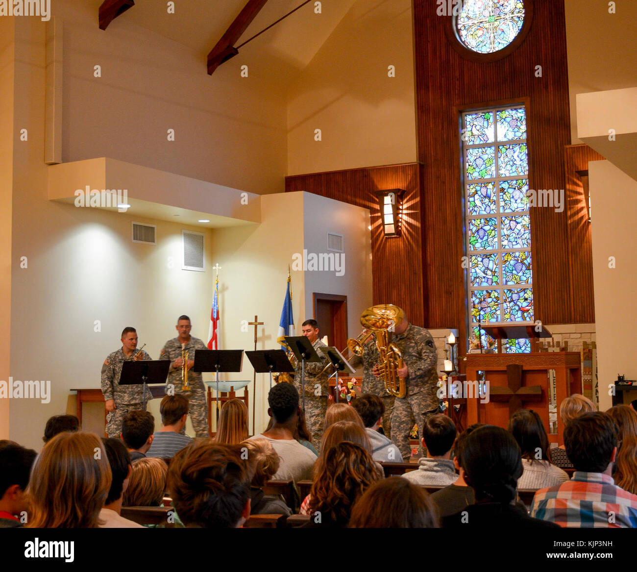 The 36th Infantry Division Band’s Brass Quintet performed for the ...