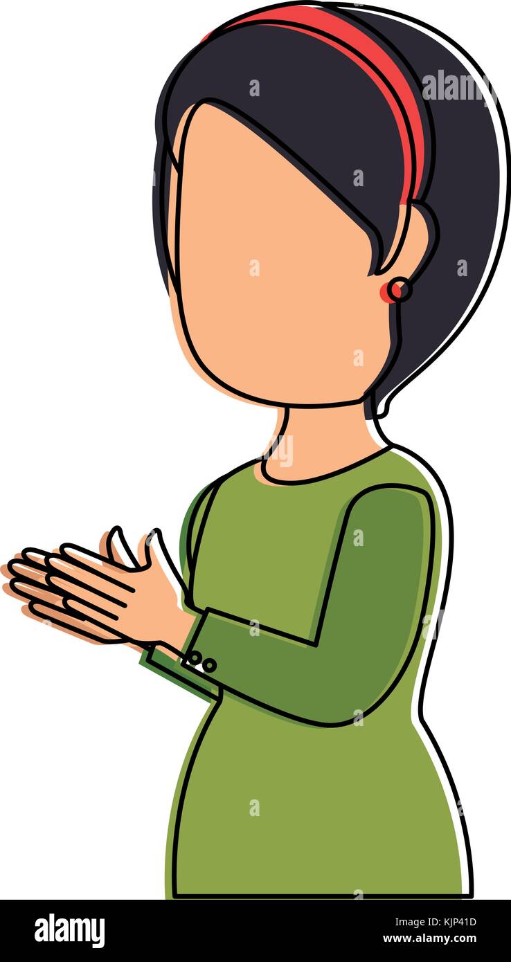 Woman clap Stock Vector Images - Alamy