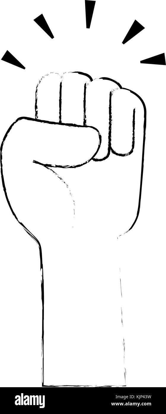 Hand fist force icon Black and White Stock Photos & Images - Alamy